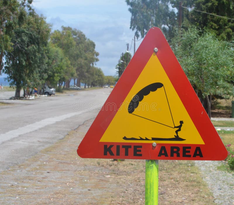Kitesurfing area sign stock image. Image of kite, sail - 97934953