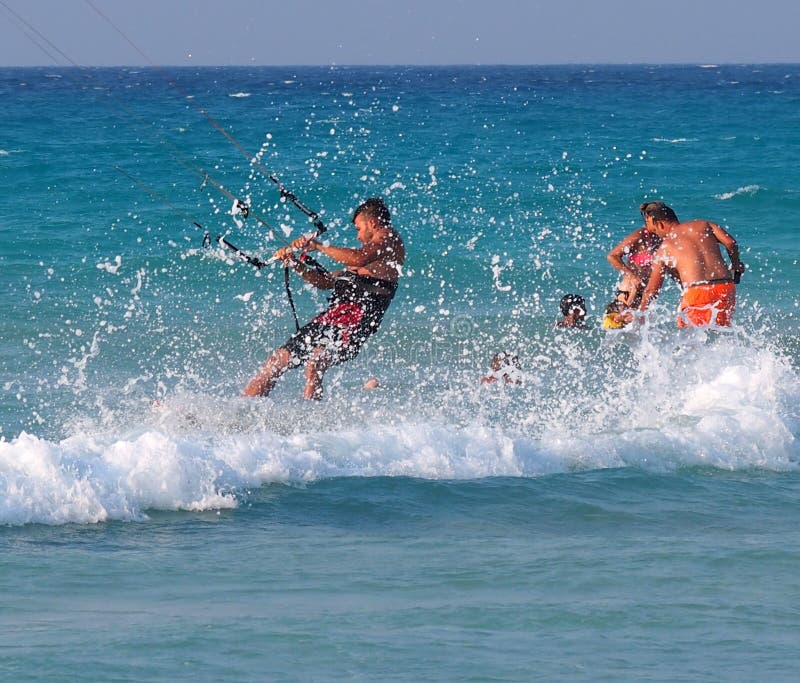 Kitesurfing in Cuba editorial stock image. Image of wind - 52484809