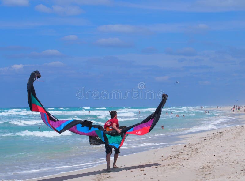 Kitesurfing in Cuba editorial image. Image of white, kite - 52484855