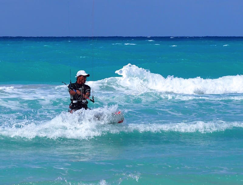 Kitesurfing in Cuba editorial photo. Image of thrilling - 52484886
