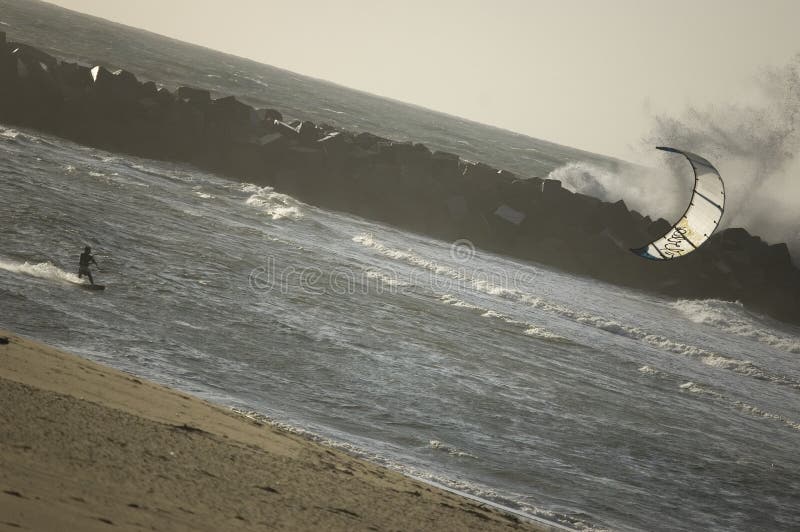 Kitesurfing or flysurfing stock photo. Image of equipment - 2842490
