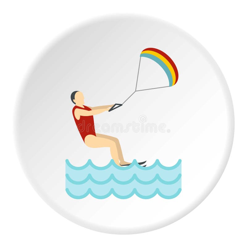 Kitesurfing Icon, Flat Style Stock Vector - Illustration of ...
