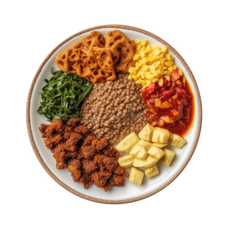Kitfo Ethiopian Cuisine. on a White Plate Stock Illustration ...