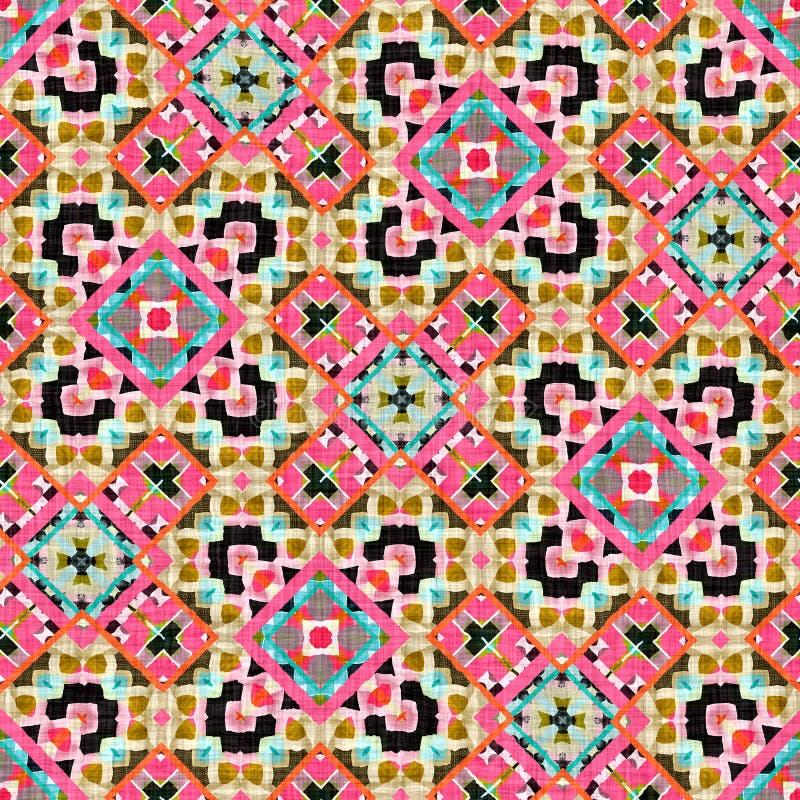 Kitsch Pattern Geometric Retro Design in Seamless Background. Trendy ...