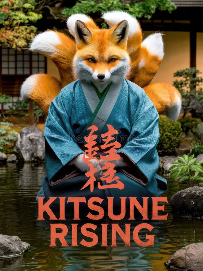 KITSUNE RISING Imaginary Movie Poster Stock Illustration - Illustration ...