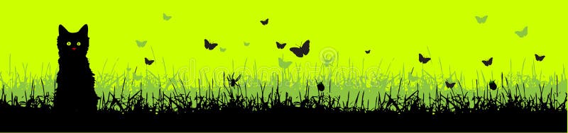 Kitten banner stock vector. Illustration of batterfly - 8733590