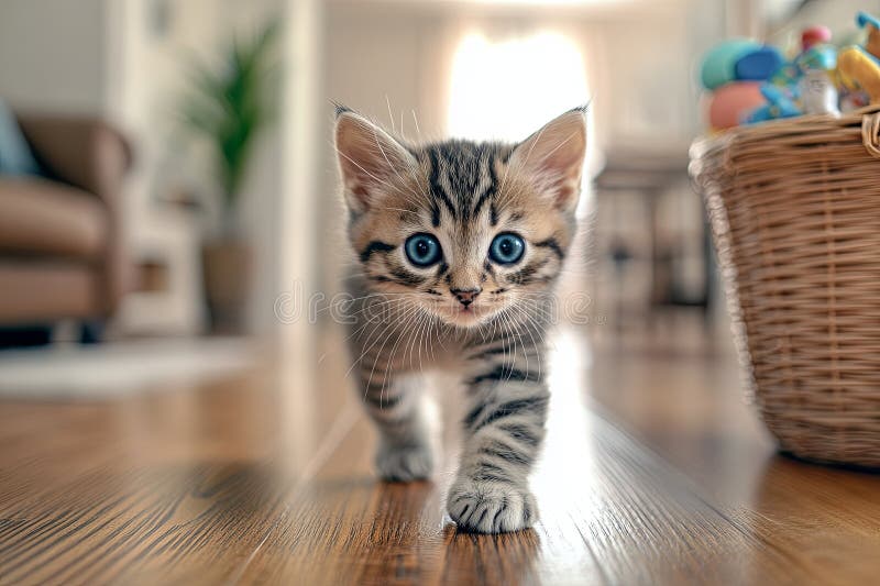 Kitten Exploring a New Home Quality. Stock Photo - Image of eyes ...