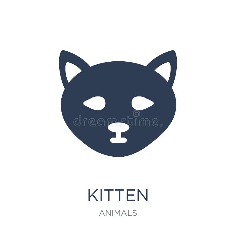 Kitten Icon. Trendy Flat Vector Kitten Icon on White Background Stock ...