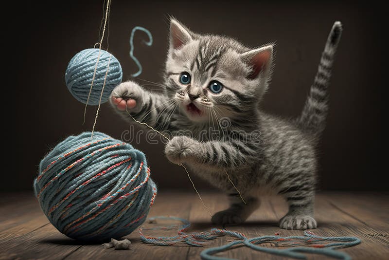 Kitten Pouncing Stock Illustrations – 166 Kitten Pouncing Stock ...