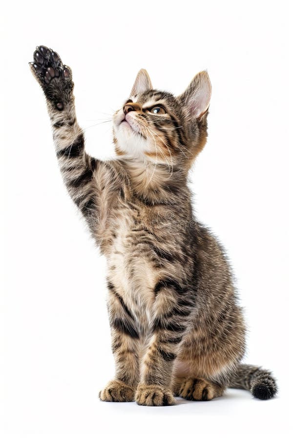 A Kitten Reaching Up with Its Paw Stock Photo - Image of play, wildcat ...