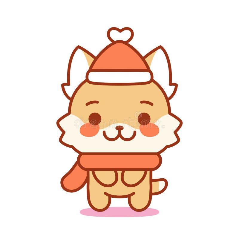 Kitten with scarf and hat stock vector. Illustration of kitten - 194173647