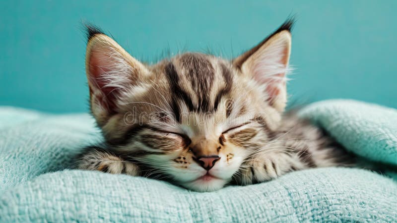 Kitten Sleeping Peacefully. Generative AI Stock Illustration ...