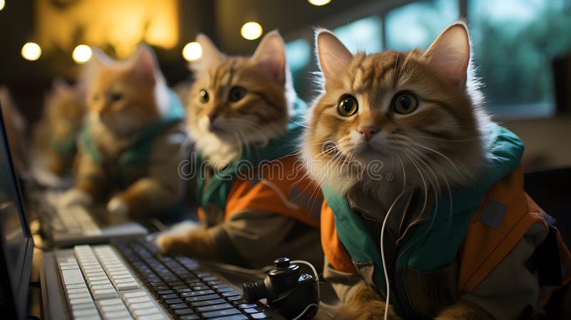 Cats Teamwork Stock Illustrations – 87 Cats Teamwork Stock ...