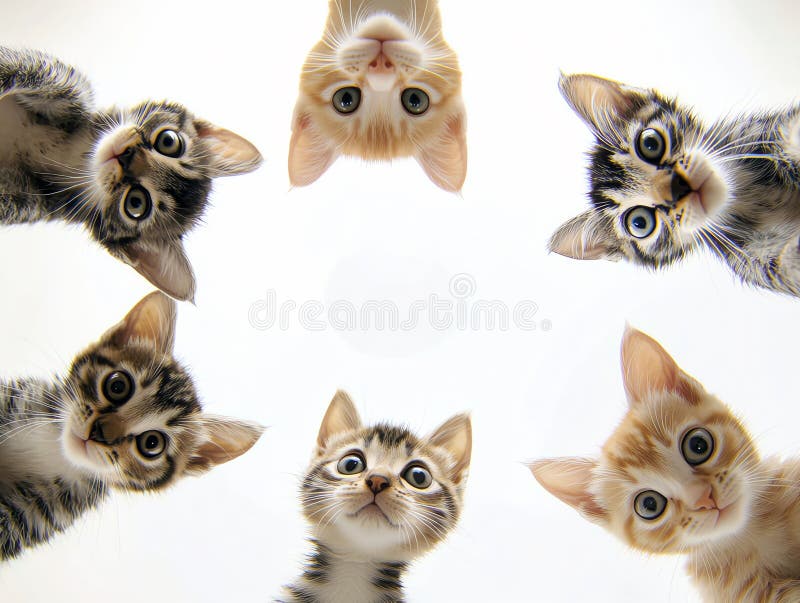Kitties Looking Down, AI Generated Stock Illustration - Illustration of ...