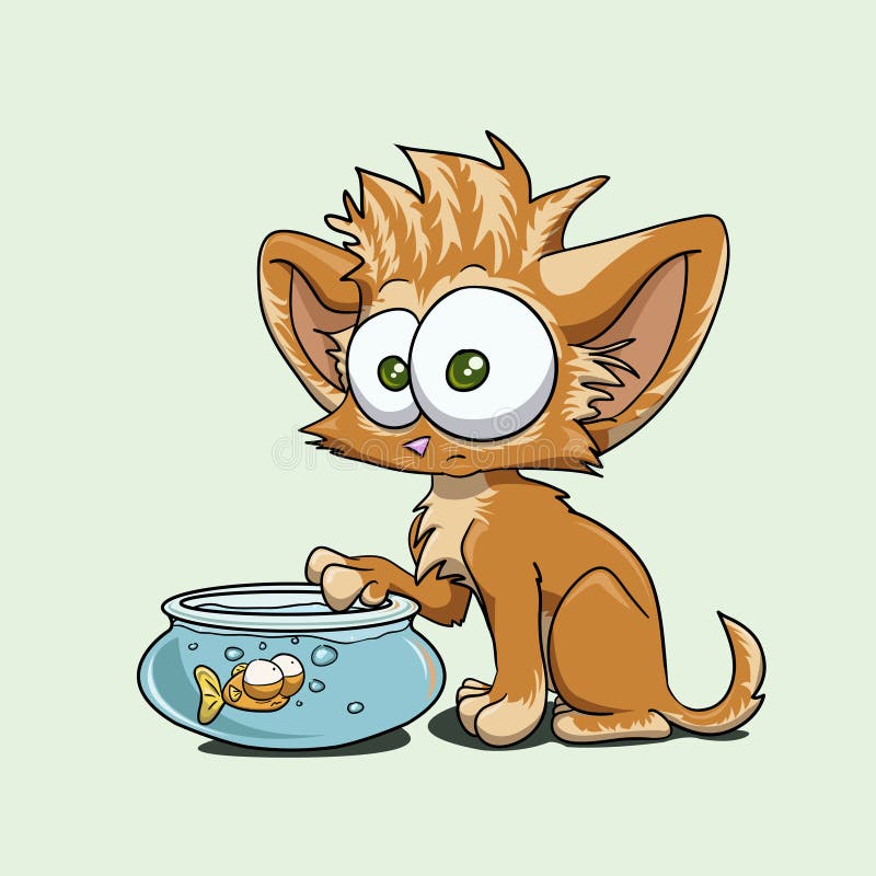 Cat Breakfast stock vector. Illustration of cartoon, domestic - 27090528