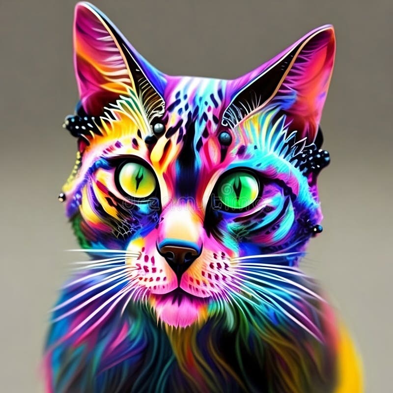 Kitty. the cat is fabulous stock illustration. Illustration of power ...