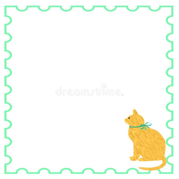 Kitty cat note paper stock illustration. Illustration of yellow - 10569622