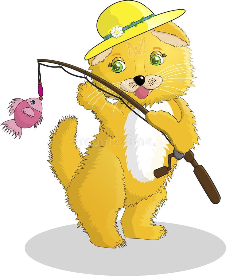 Kitty - fishman stock vector. Illustration of furry, hungry - 73427494