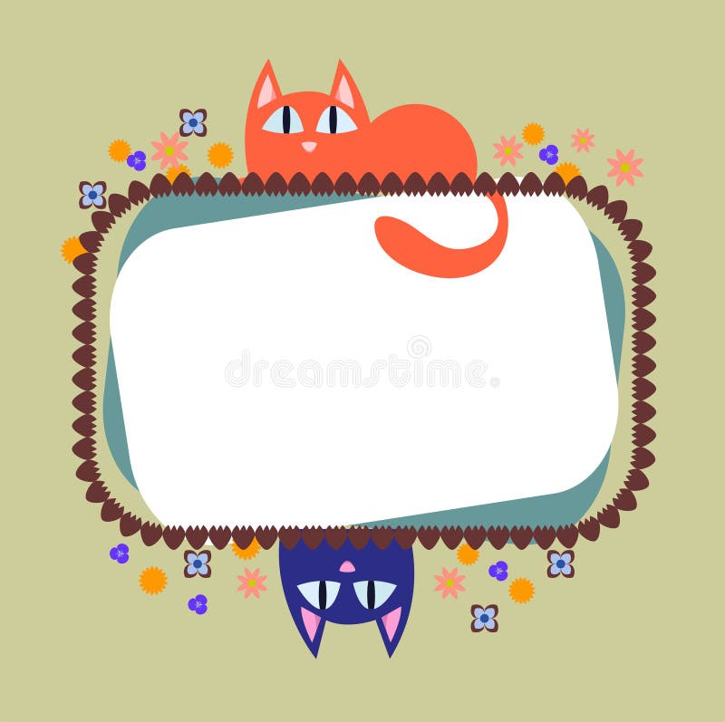 Kitty frame stock vector. Illustration of vector, colorful - 24041613