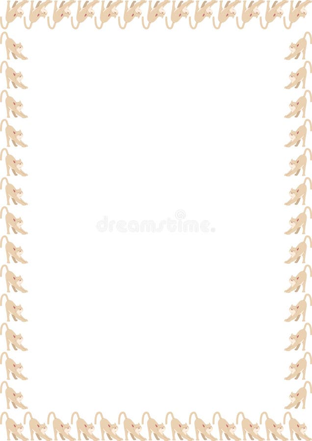 Kitty Frame. Cute Childish Cartoon Cat Empty Frame Box Stock ...