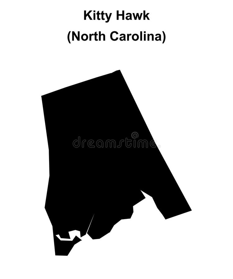 Kitty Hawk outline map stock vector. Illustration of border - 387544211