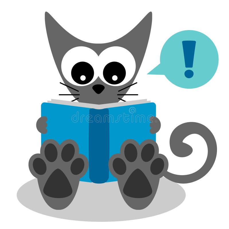 Reading cat stock vector. Illustration of book, reading - 11536910