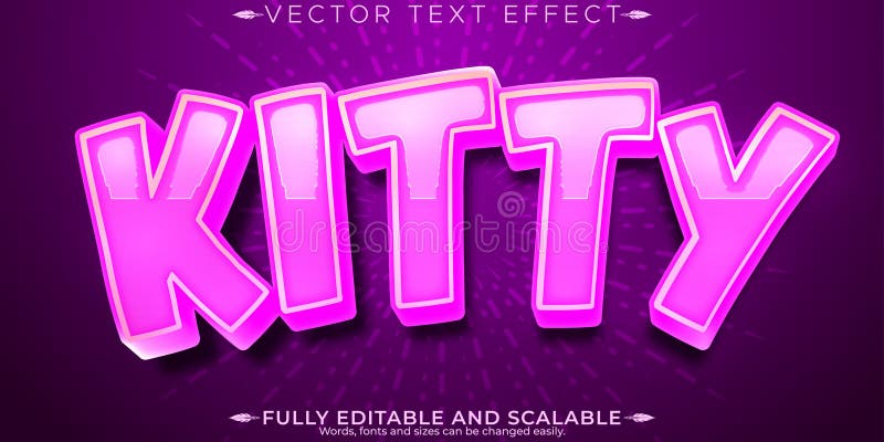 Kitty Text Effect, Editable Cat and Cute Customizable Font Style Stock ...