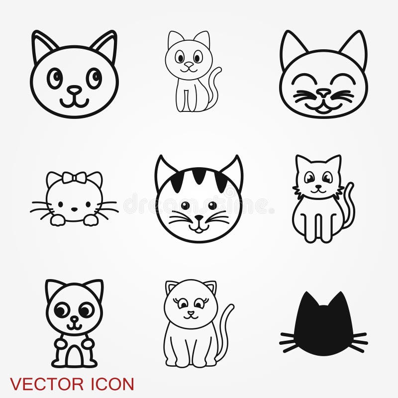 Kitty Vector Icon. Cat Symbol Isolated on Background Stock Vector ...