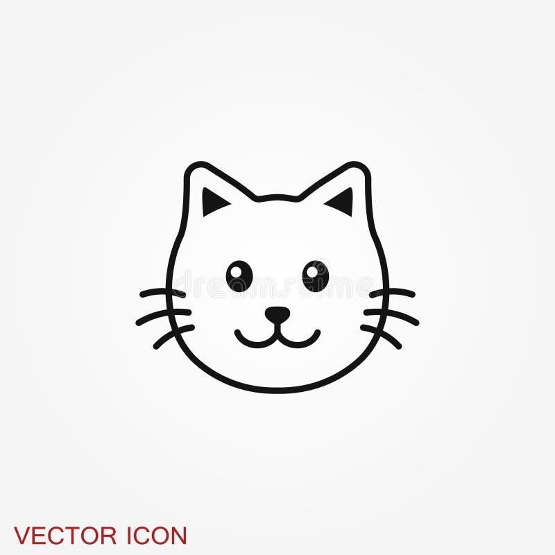 Kitty Vector Icon. Cat Symbol Isolated on Background Stock Illustration ...
