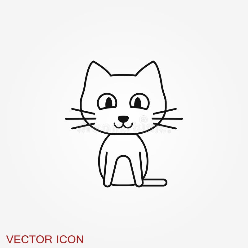 Kitty Vector Icon. Cat Symbol Isolated on Background Stock Illustration ...