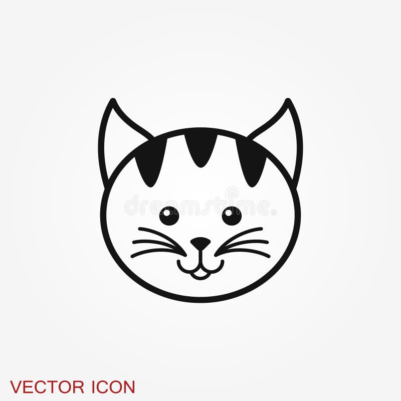 Kitty Vector Icon. Cat Symbol Isolated on Background Stock Illustration ...