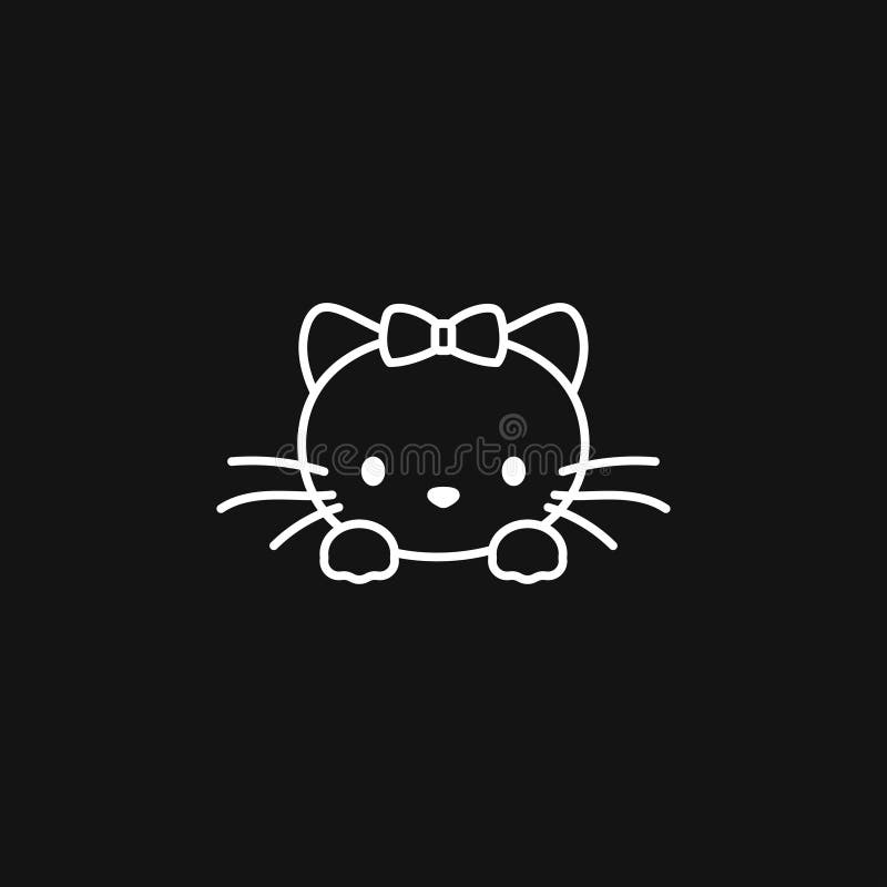 Kitty Vector Icon. Cat Symbol Isolated on Background Stock Illustration ...