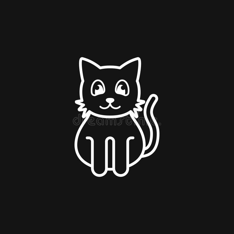 Kitty Vector Icon. Cat Symbol Isolated on Background Stock Illustration ...
