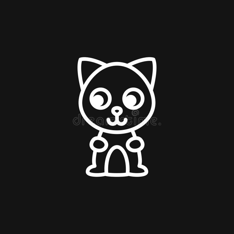 Kitty Vector Icon. Cat Symbol Isolated on Background Stock Illustration ...