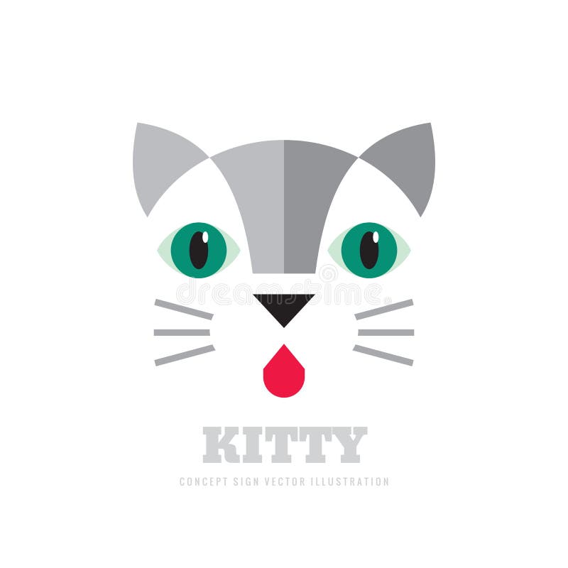 Kitty - Vector Logo Concept Illustration. Cat Creative Graphic Sign ...
