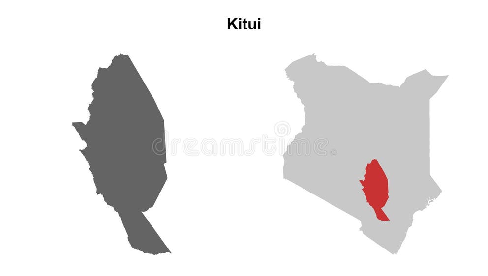 Kitui outline map stock vector. Illustration of blank - 379006619