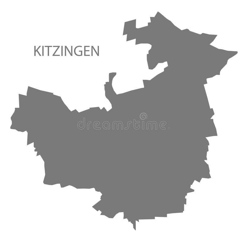 Kitzingen German City Map Grey Illustration Silhouette Shape Stock ...