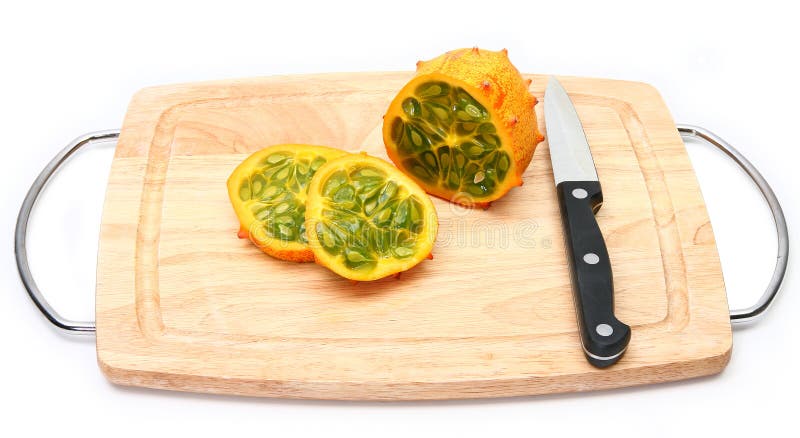 Kiwano Or African Horned Melon Stock Image - Image of slice, african ...
