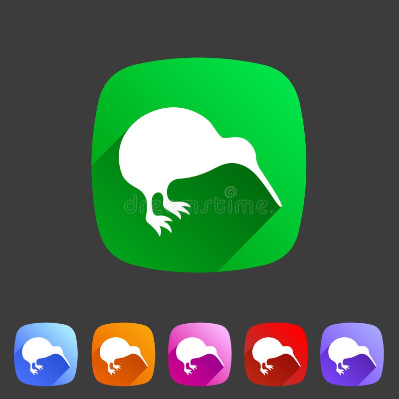 Kiwi Bird Icon Flat Web Sign Symbol Logo Label Stock Vector ...
