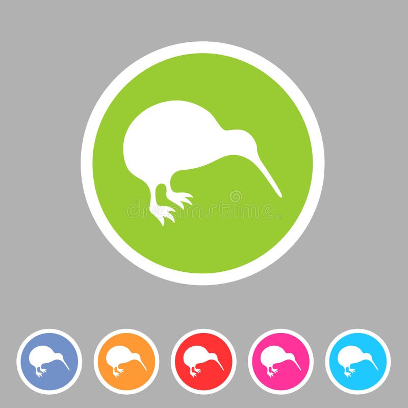 Kiwi Bird Icon Flat Web Sign Symbol Logo Label Stock Vector ...