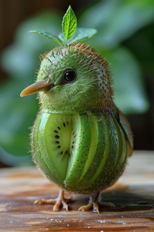 Kiwi Bird is Made from Kiwi Fruit. Generative AI. Stock Illustration ...