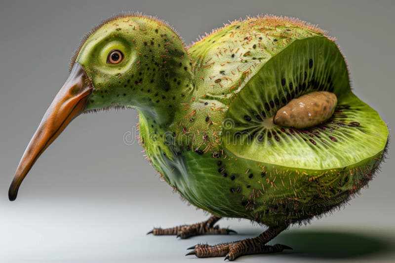 Kiwi Bird is Made from Kiwi Fruit. Generative AI. Stock Illustration ...