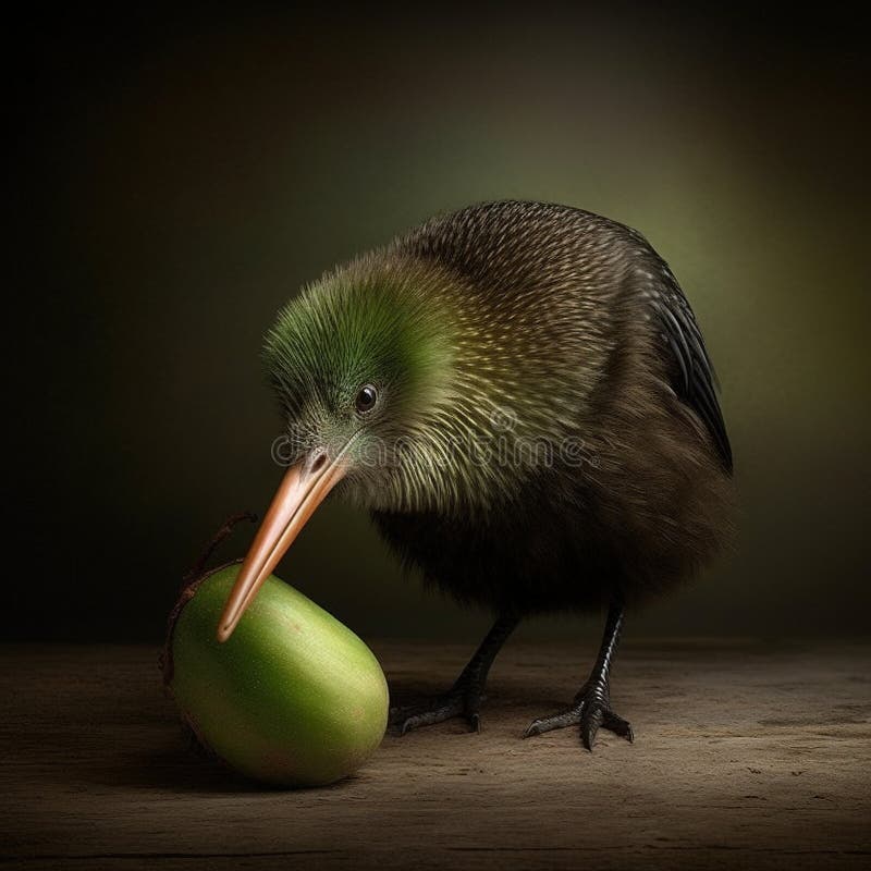 Kiwi Bird is Made from Kiwi Fruit. Generative AI Stock Illustration ...