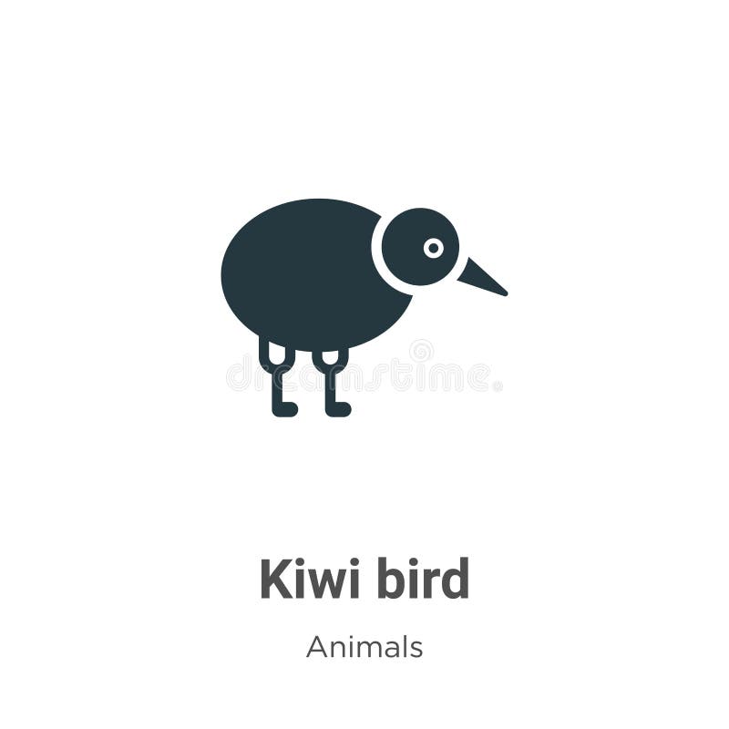 Kiwi Bird Vector Icon on White Background. Flat Vector Kiwi Bird Icon ...