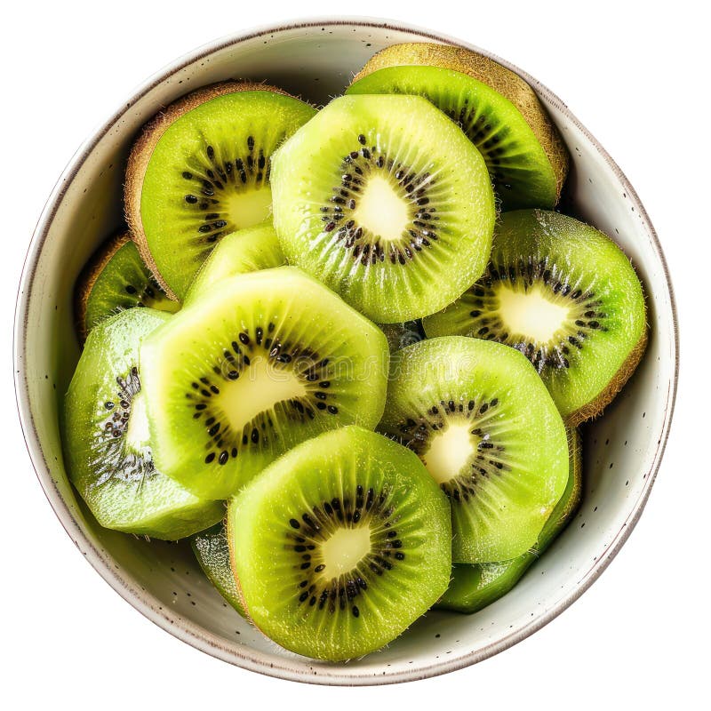 Kiwi in a Bowl Top View Isolate Stock Illustration - Illustration of ...