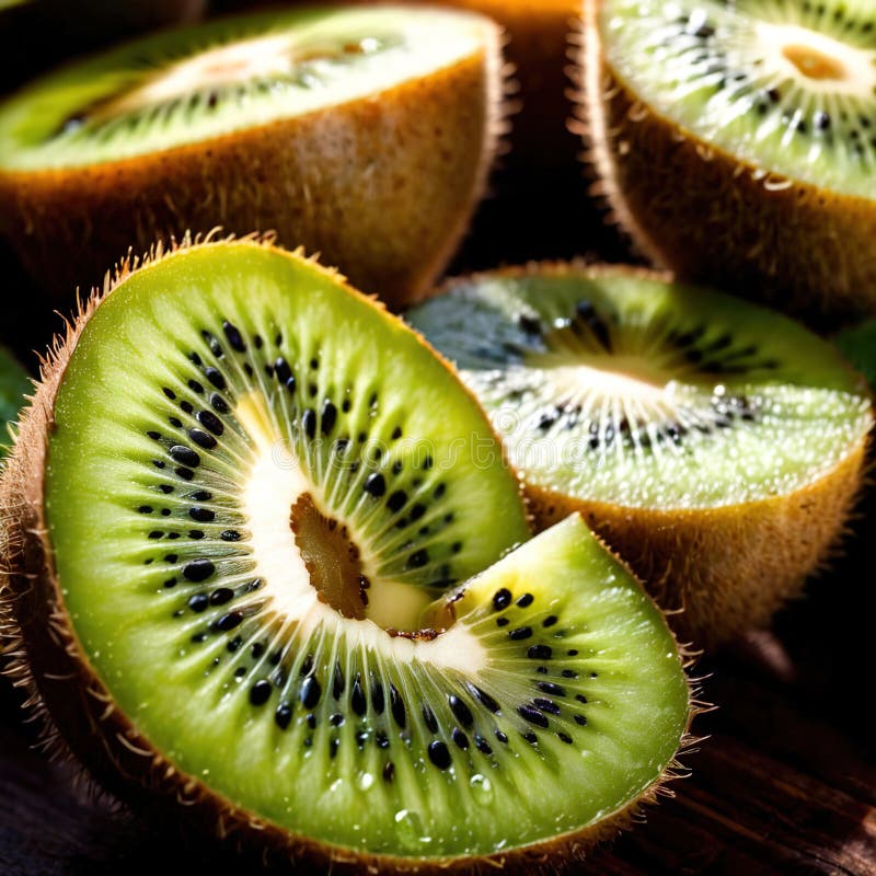 Kiwi Fresh Raw Organic Fruit Stock Illustration - Illustration of ...