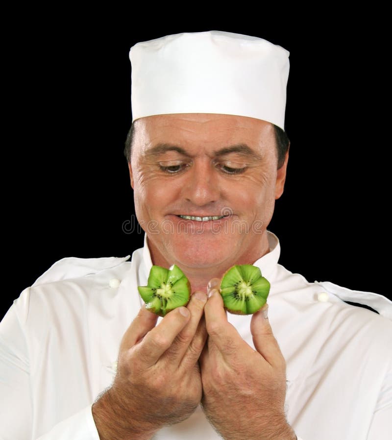 Kiwi fruit Chef stock photo. Image of whites, smiling - 9827858