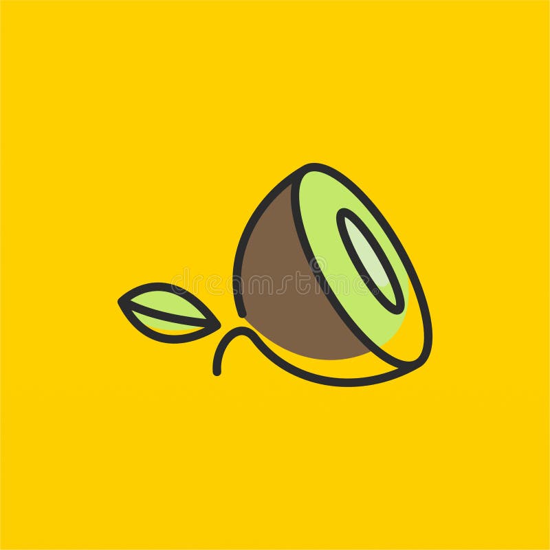 Kiwi Fruit Logo Design Concept Template Stock Vector - Illustration of ...