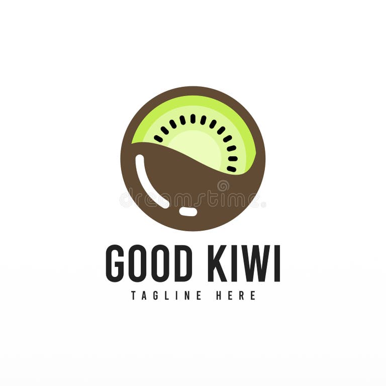 Kiwi Fruit Logo Design Concept Template Stock Vector - Illustration of ...