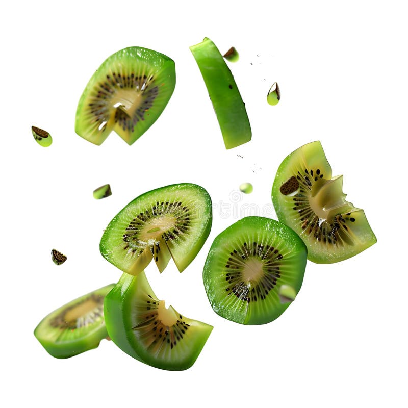 Kiwi Fruit Slices on Transparent Background - Ai Generated Stock ...
